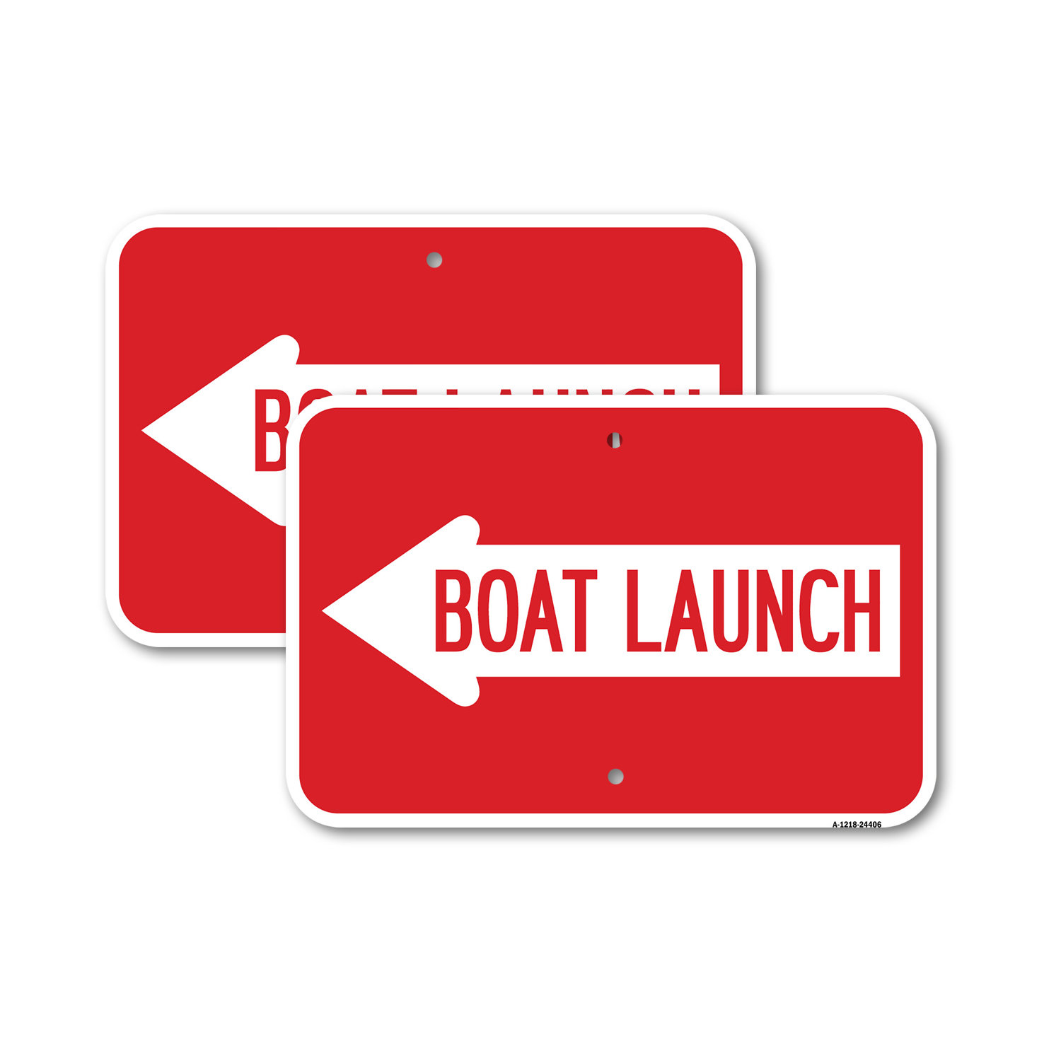 SignMission (2 Pack) Boat Launch (With Left Arrow) 12" X 18" Aluminum Sign Heavy-Gauge - Wayfair ...